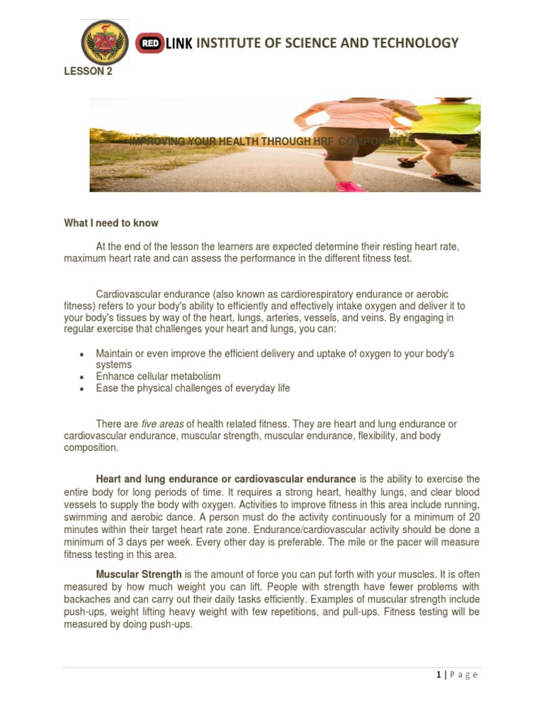 Module and Activities in P.E Week 3 | PDF | Physical Fitness | Heart Rate