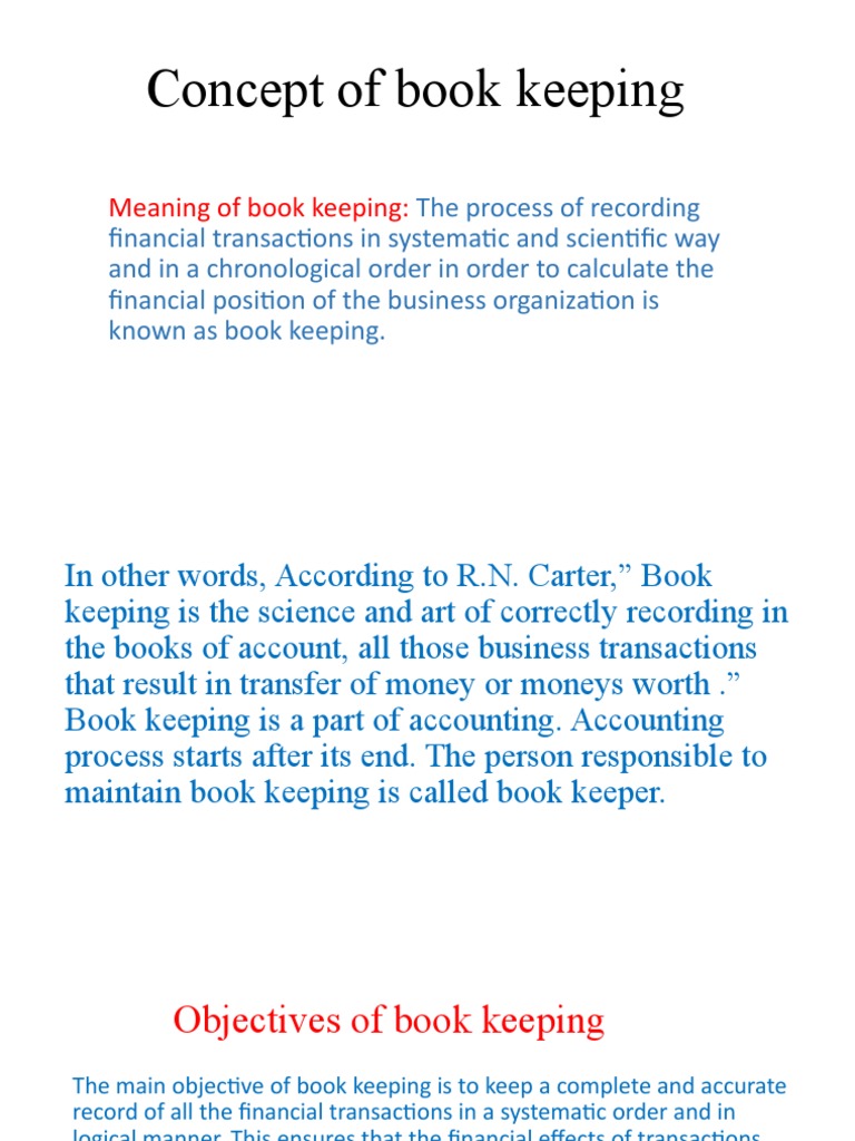 Understanding Bookkeeping Concepts | PDF | Bookkeeping | Accounting