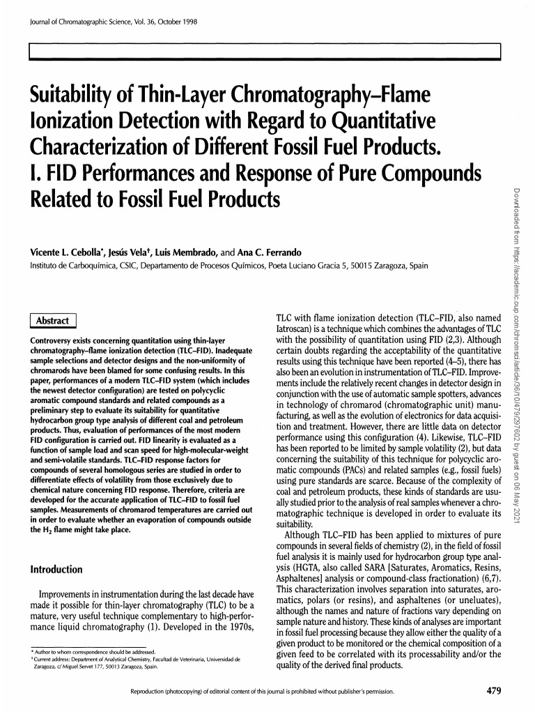 17 Suitability Of Thin Layer Chromatography Flame Ionization Detection Pdf Polycyclic