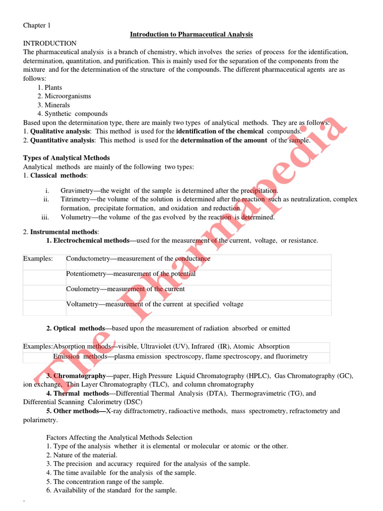 Introduction To Pharmaceutical Analysis | PDF | Chromatography ...