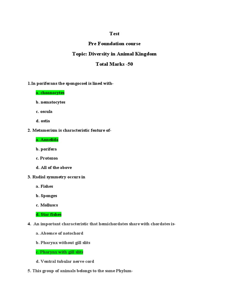 Diversity in Living Organisms Test | PDF | Taxa | Organisms