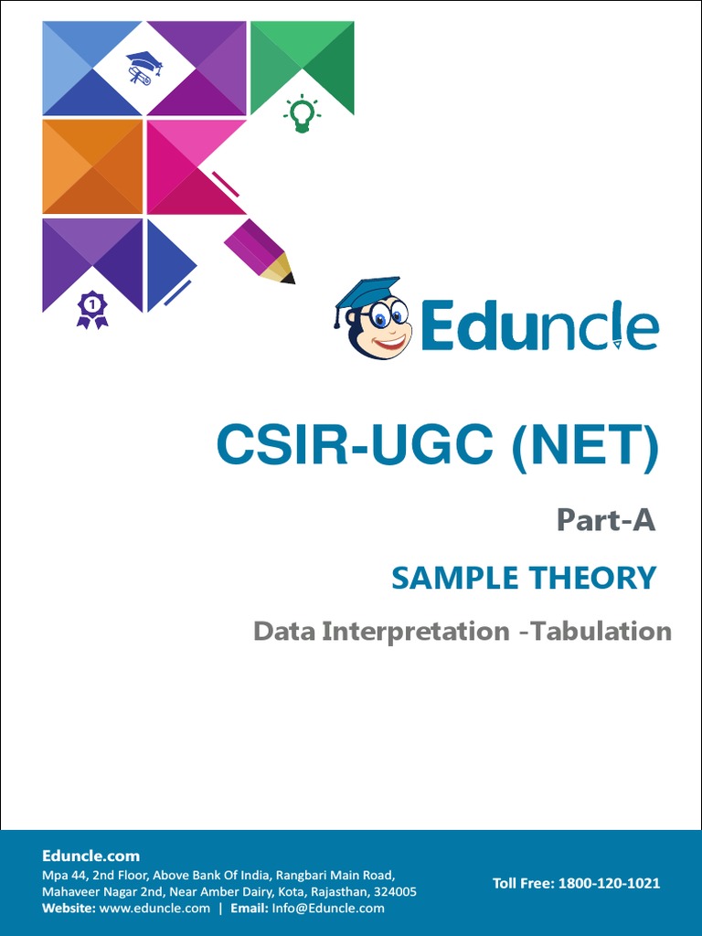 Sample Theory With Examples - Data Interpretation - Tabulation (CSIR ...