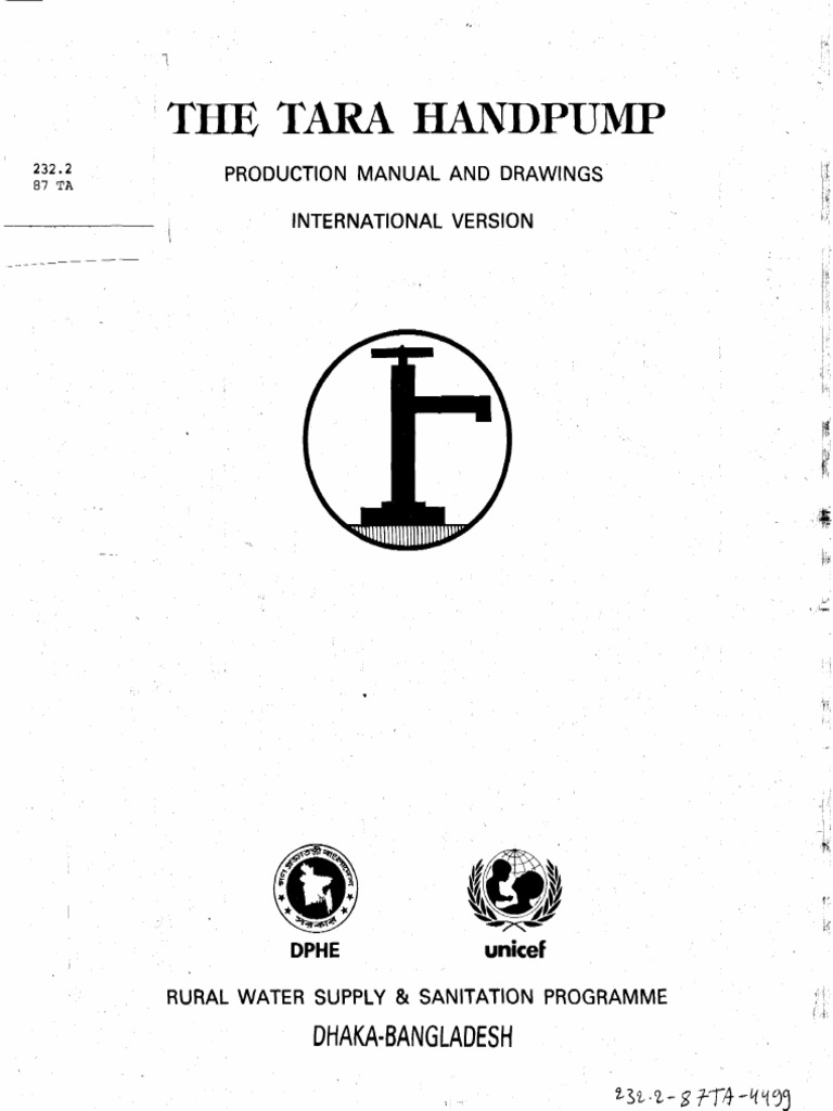 The Tara Handpump: Dhaka-Bangladesh | PDF | Sheet Metal | Pipe (Fluid ...