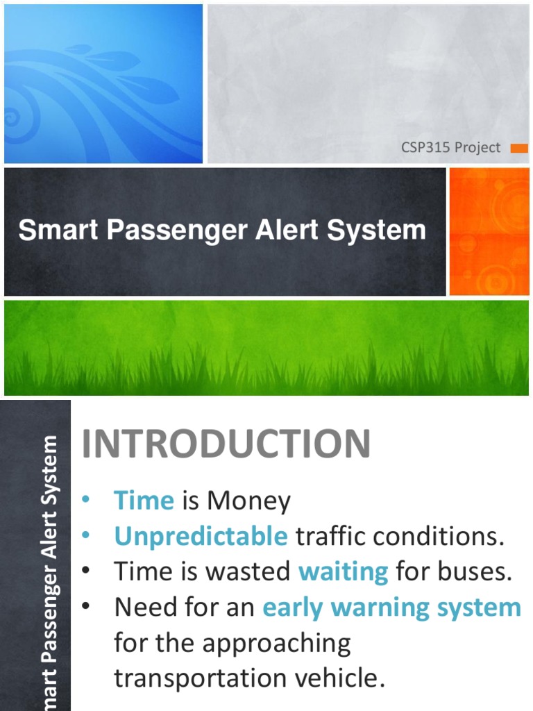 Smart Passenger Alert System: CSP315 Project | PDF | Bus | Information Age