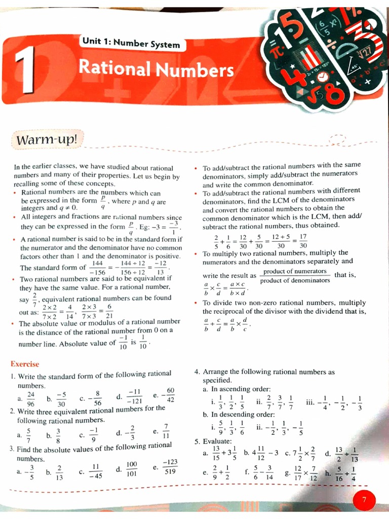 Rational Numbers-Think Maths | PDF