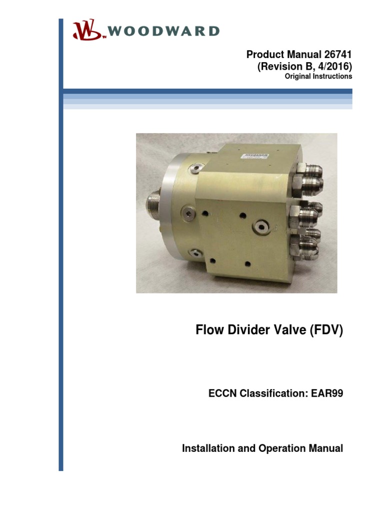 Product Manual 26741 (Revision B, 4/2016) : Flow Divider Valve (FDV ...
