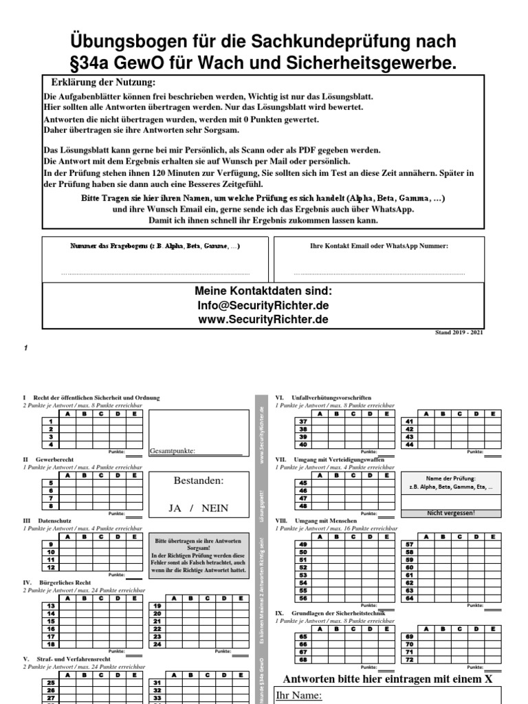 PruefungF Sachkundeprüfung 34a | PDF