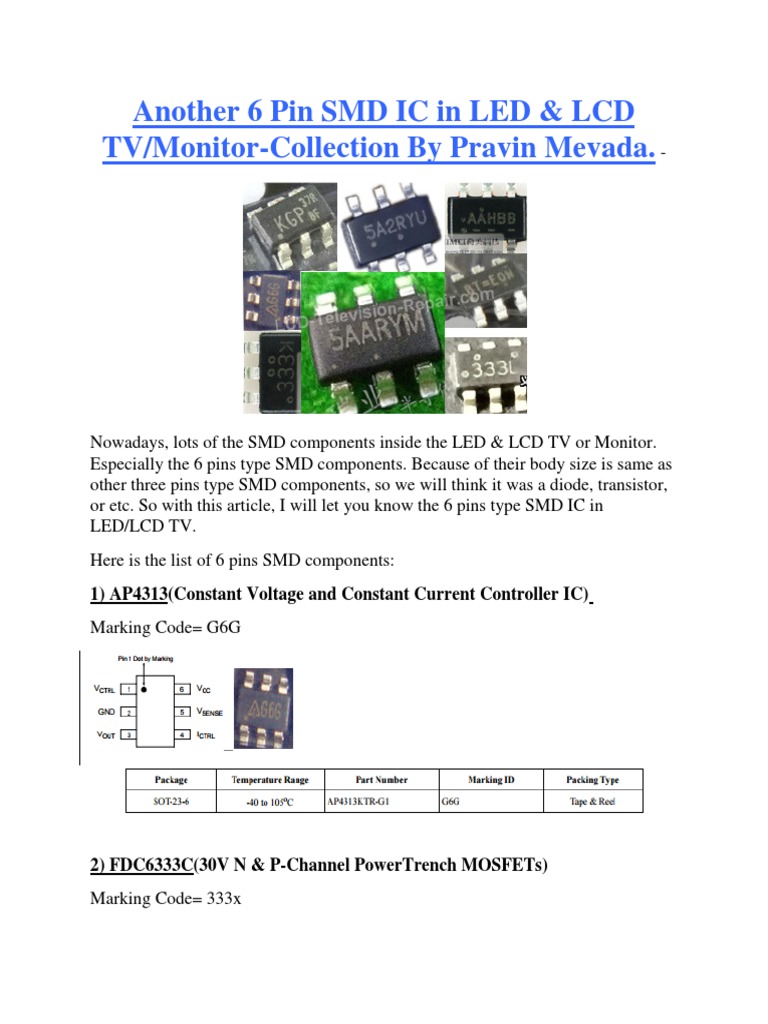 6 Pin SMD IC | PDF