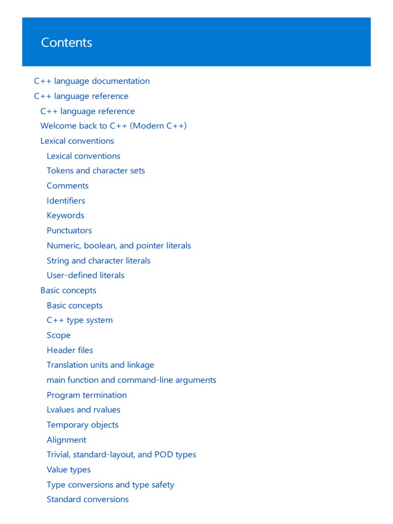 Microsoft C++ Documentation | PDF | C++ | C (Programming Language)