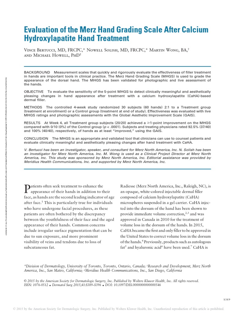 Evaluation of The Merz Hand Grading Scale After.18 | Download Free PDF ...