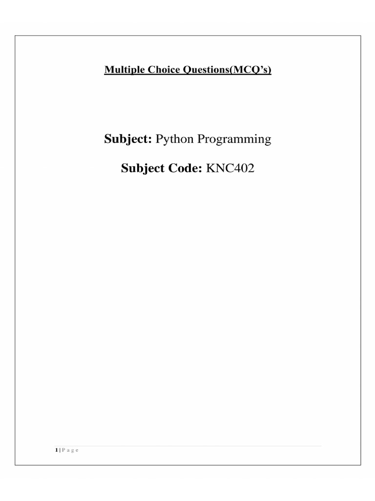 Python MCQ | PDF