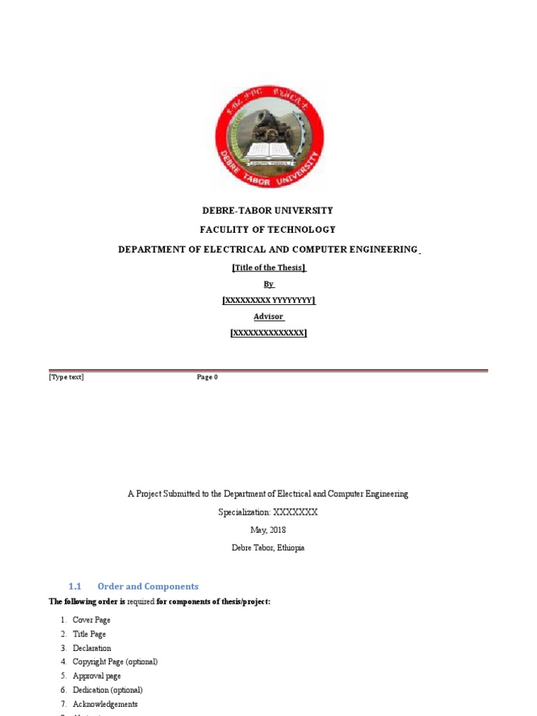 DEBRETABOR UNIVERSITY THESIS WRITING GUIDELINEfinalized | PDF | Thesis ...