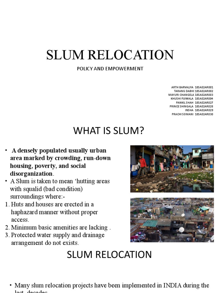 Slum Relocation: Policy and Empowerment | PDF | Slum | Ownership