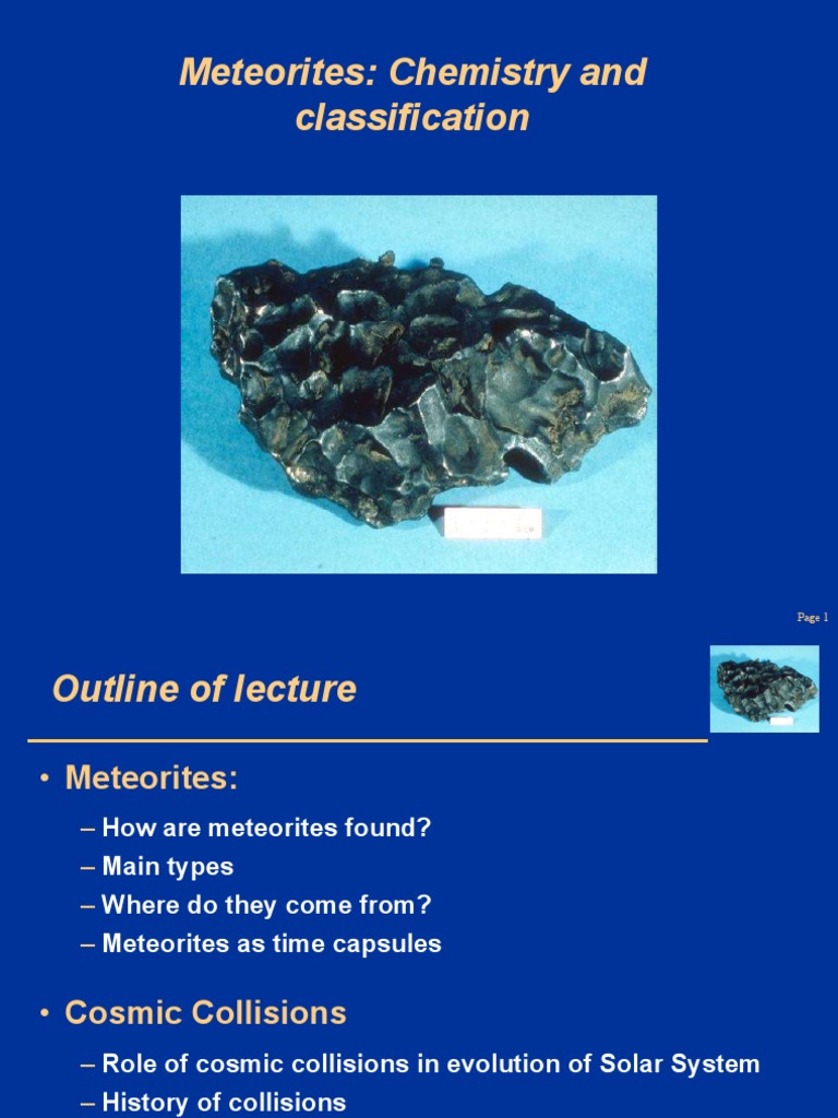 Meteorites: Chemistry and Classification | PDF | Meteoroid | Meteorite