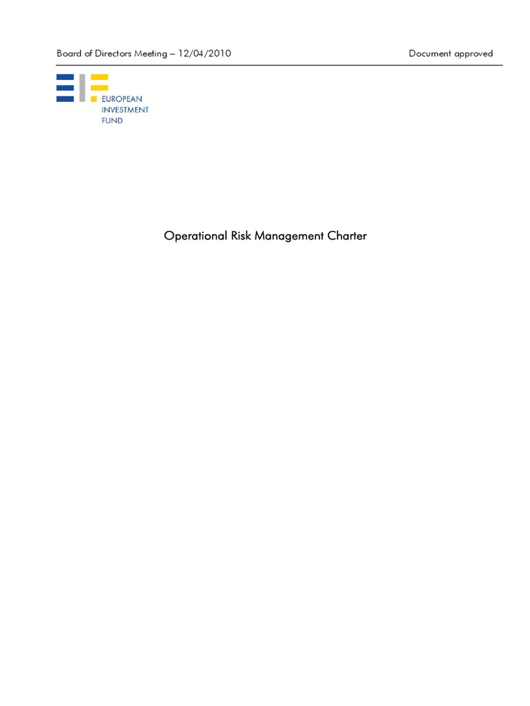 Operational Risk Management Charter Overview | PDF | Operational Risk ...