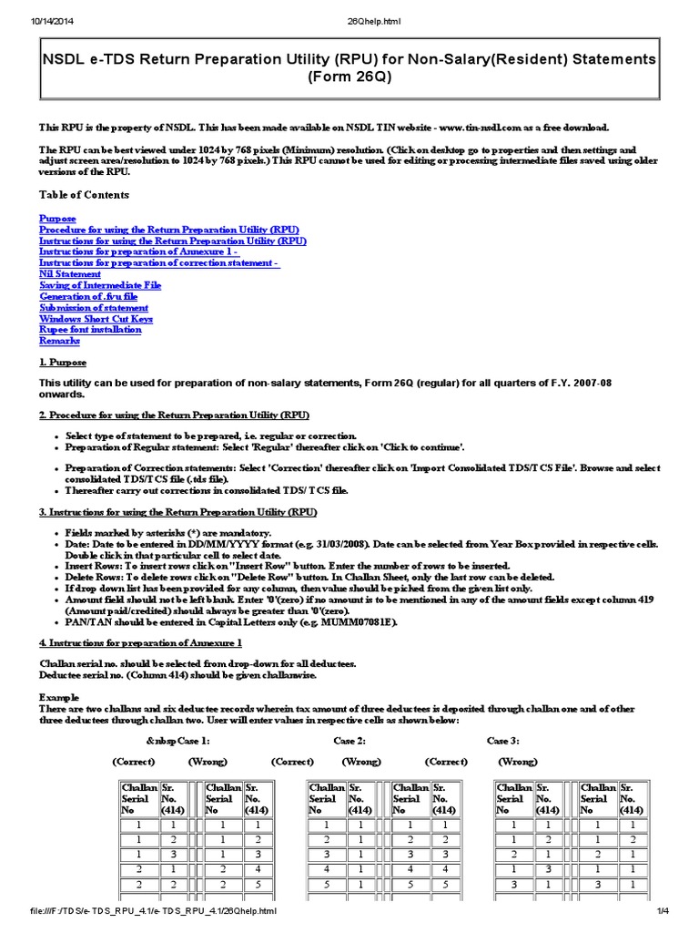 NSDL e-TDS Return Preparation Utility (RPU) For Non-Salary (Resident ...
