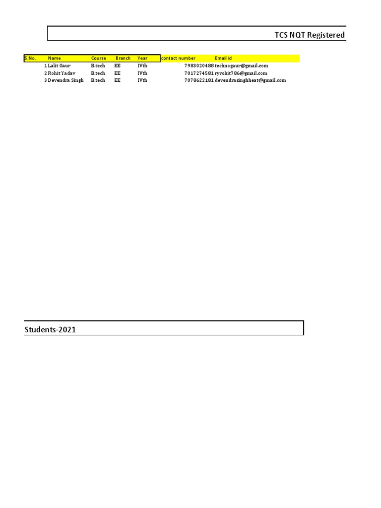 TCS Data Format | PDF