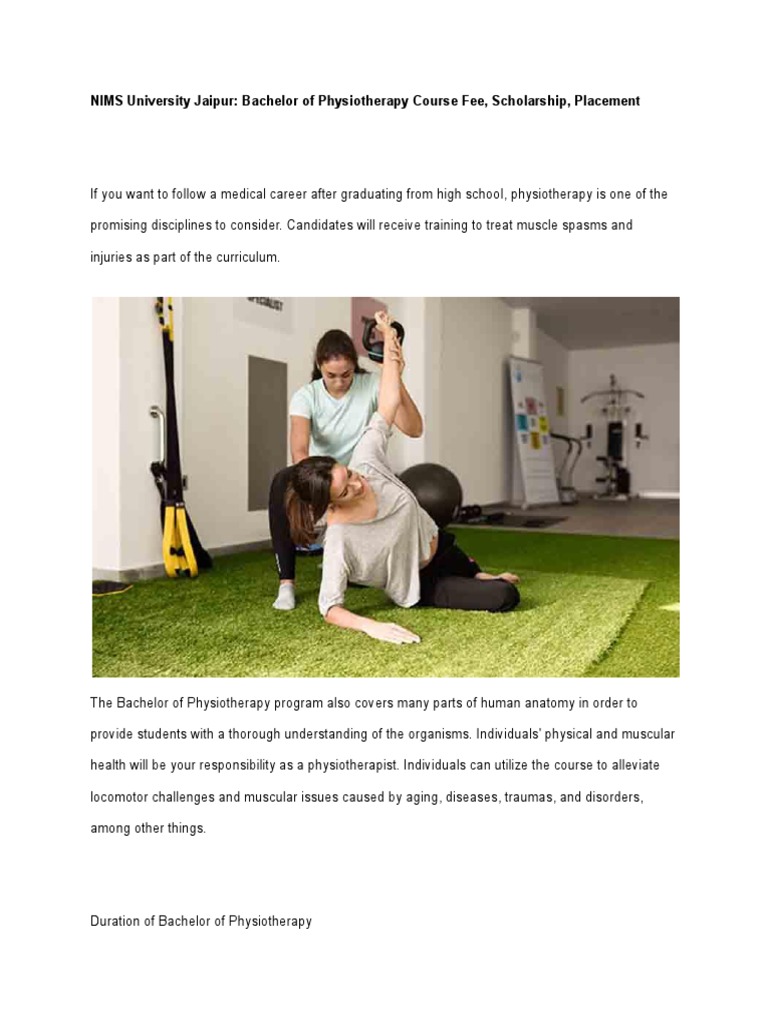Physiotherapy Course at NIMS | PDF | Physical Therapy | Bachelor's Degree