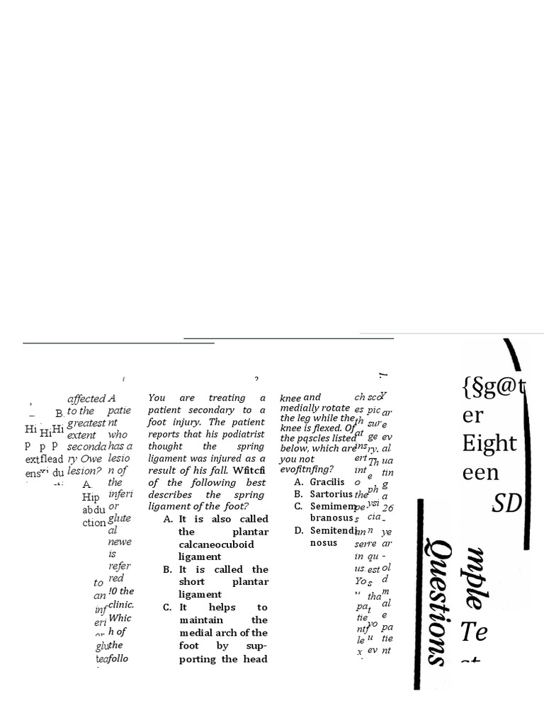 Pce Exam Practice Question Paper Set 2 | PDF | Anatomy ...
