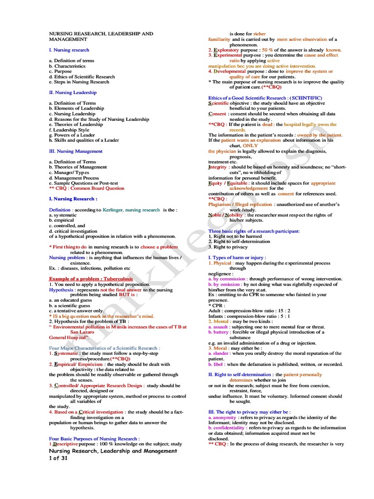 Nursing Leadership and Management | PDF