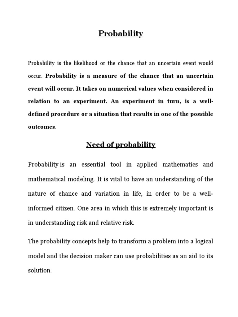 Probability and Rules of Probability | PDF | Bayesian Inference ...