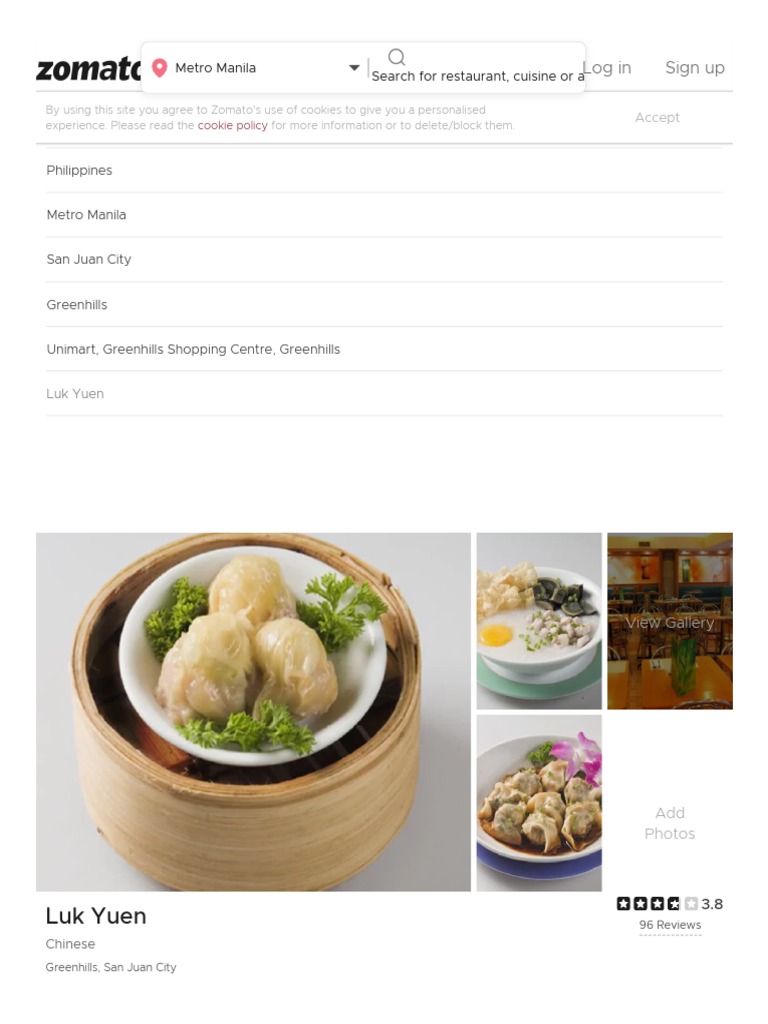 Luk Yuen, V Mall, Greenhills, San Juan City - Zomato | PDF | Menu ...