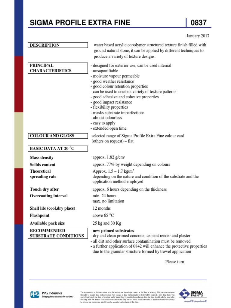 0837 Sigma Profile Extra Fine | PDF | Paint | Materials