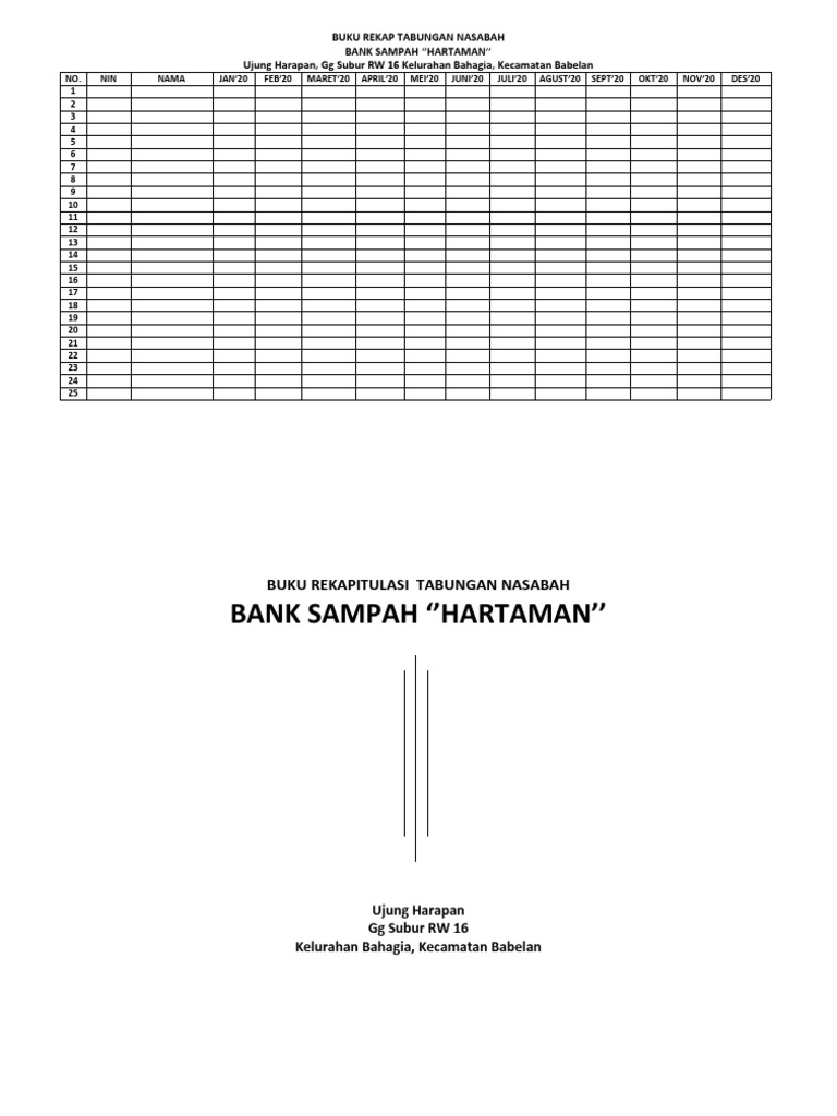 Buku Rekap Tabungan Nasabah | PDF