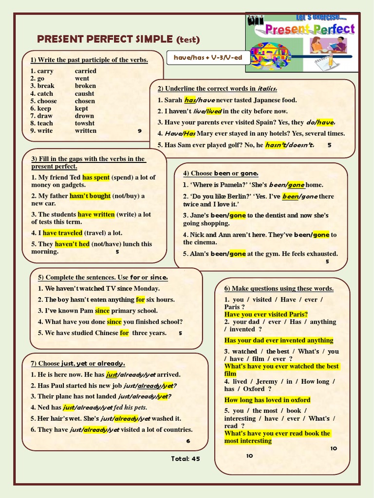 5 Present-Perfect | PDF | Language Mechanics | Grammar