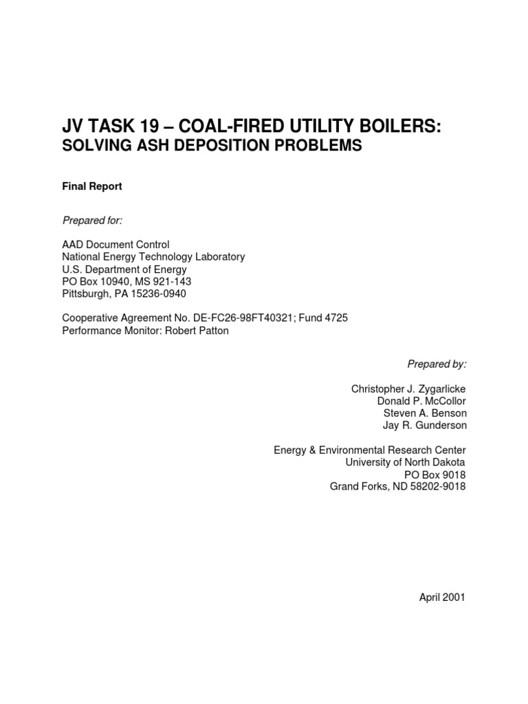 JV Task 19 - Coal-Fired Utility Boilers:: Solving Ash Deposition Problems | Descargar gratis PDF ...