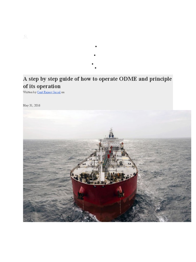 A Step by Step Guide of How To Operate ODME and Principle of Its ...