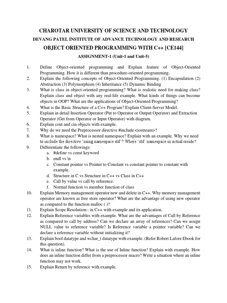 Assignment 1 Pdf Subroutine Object Oriented Programming 0308