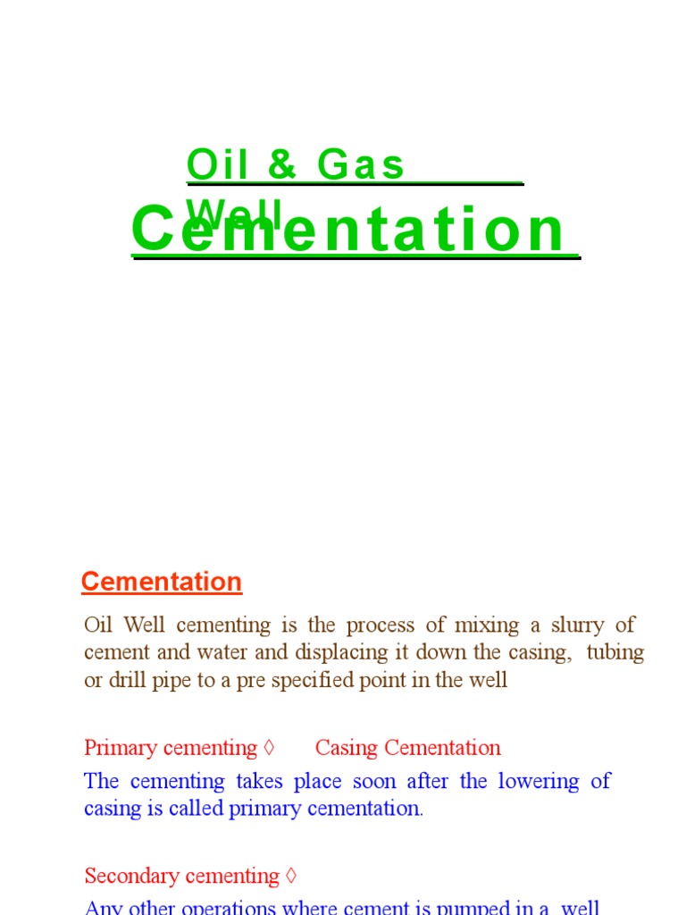 Oil Well Cementing Techniques Explained | PDF | Casing (Borehole ...