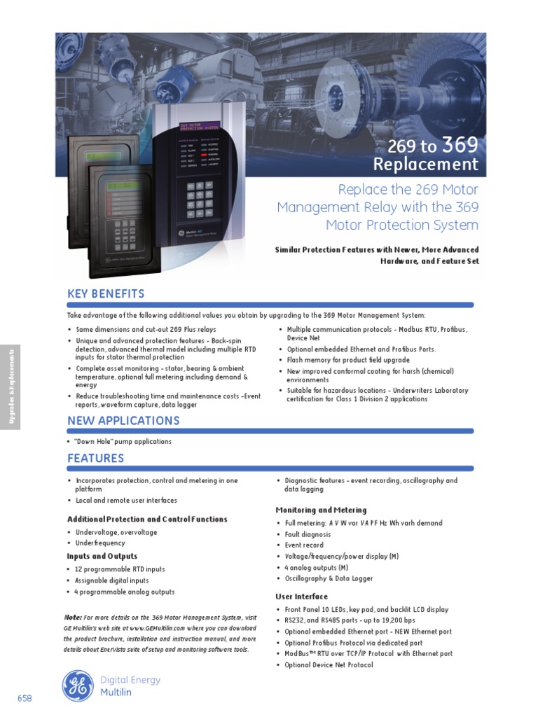 269 To Replacement: Replace The 269 Motor Management Relay With The 369 ...