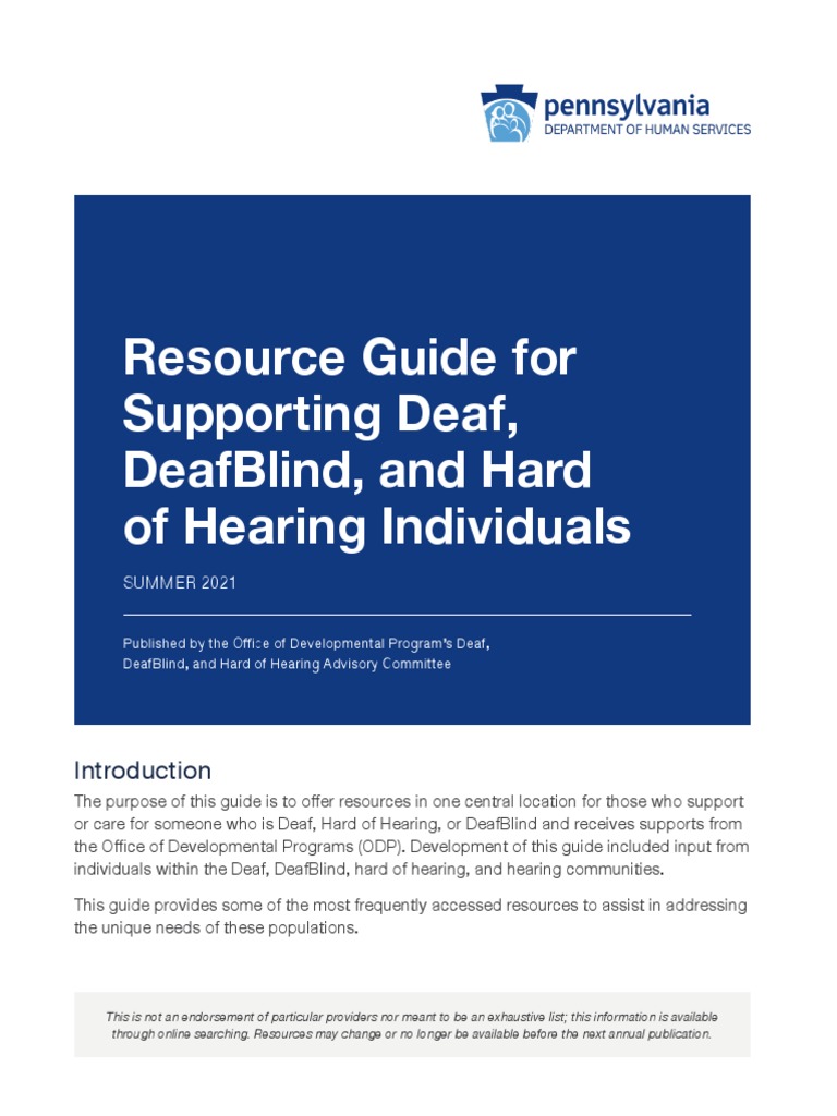 Resource Guide for Deaf Services | PDF | American Sign Language ...