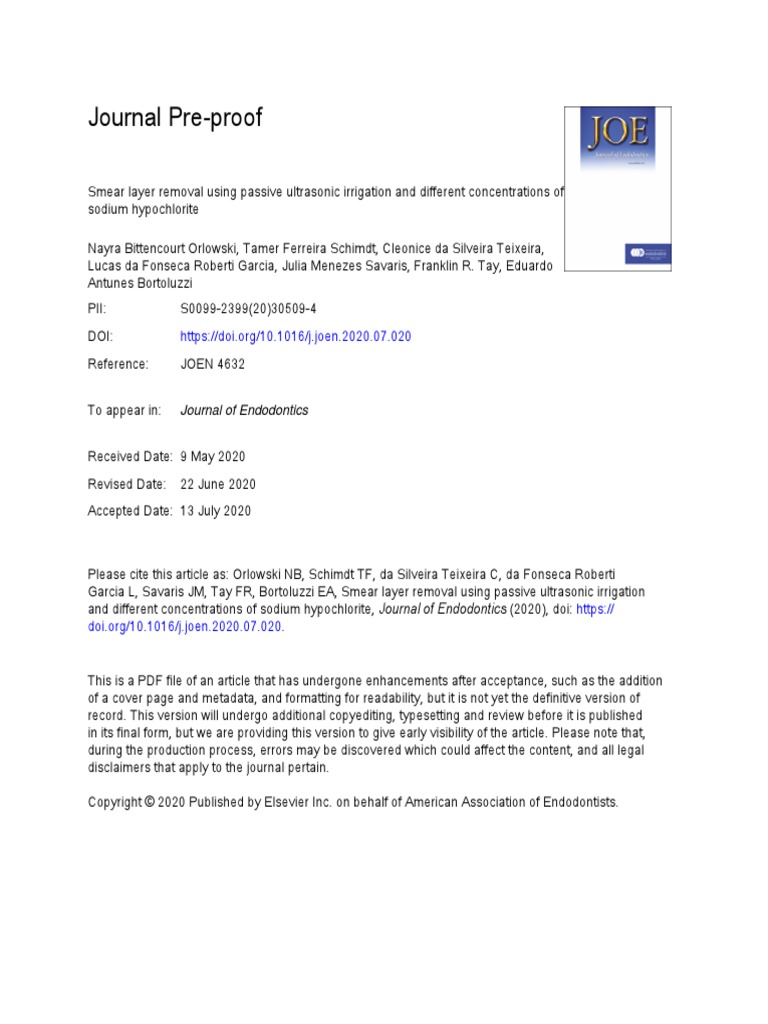 Journal Pre-Proof | PDF | Mouth | Dentistry