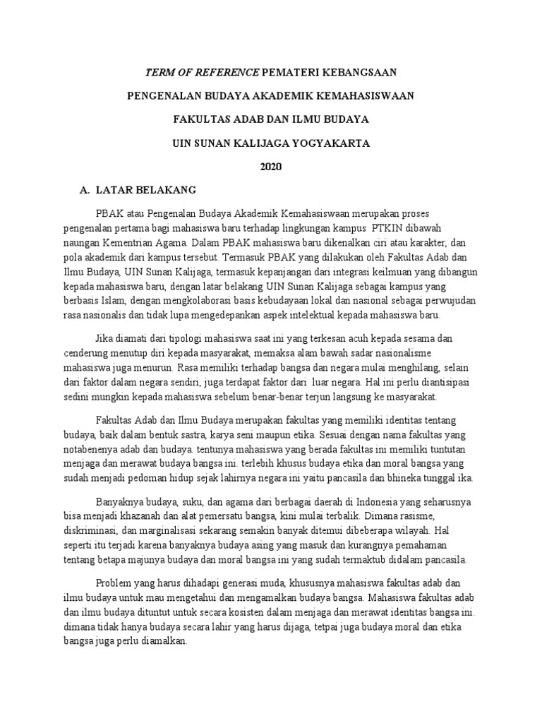 Tor Kebangsaan Pbak 2020 | PDF