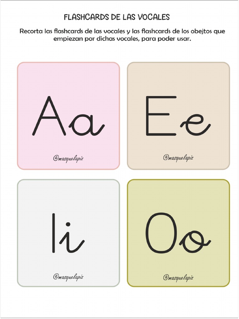 Aprendemos Las Vocales Flashcards | PDF