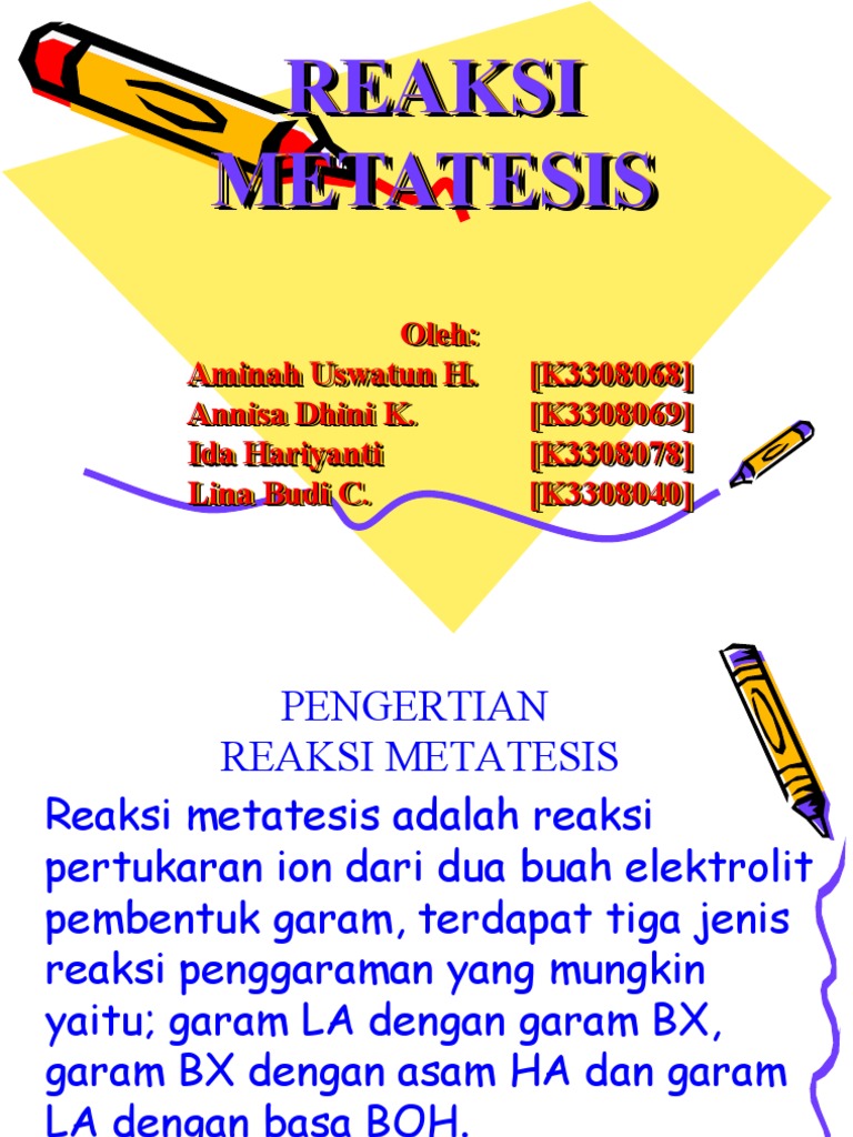 Reaksi Metatesis | PDF