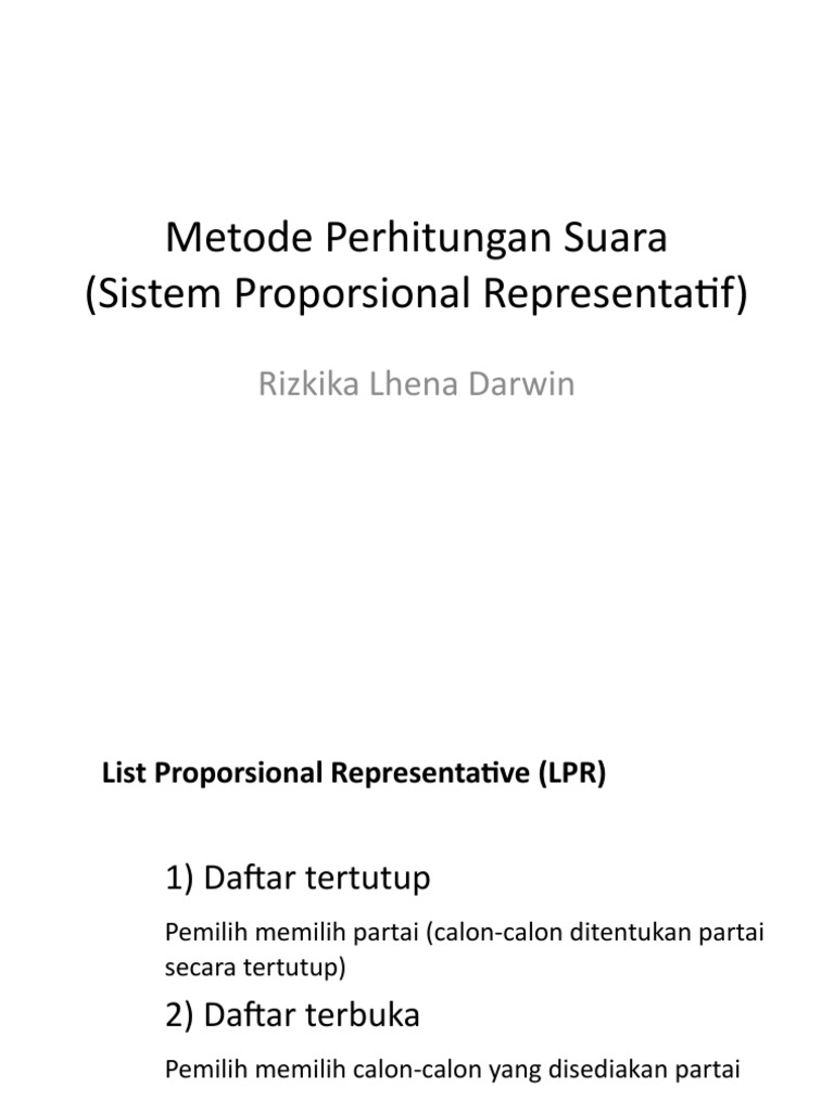 Metode Perhitungan Suara | PDF