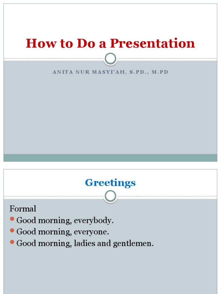 How To Do A Presentation | PDF