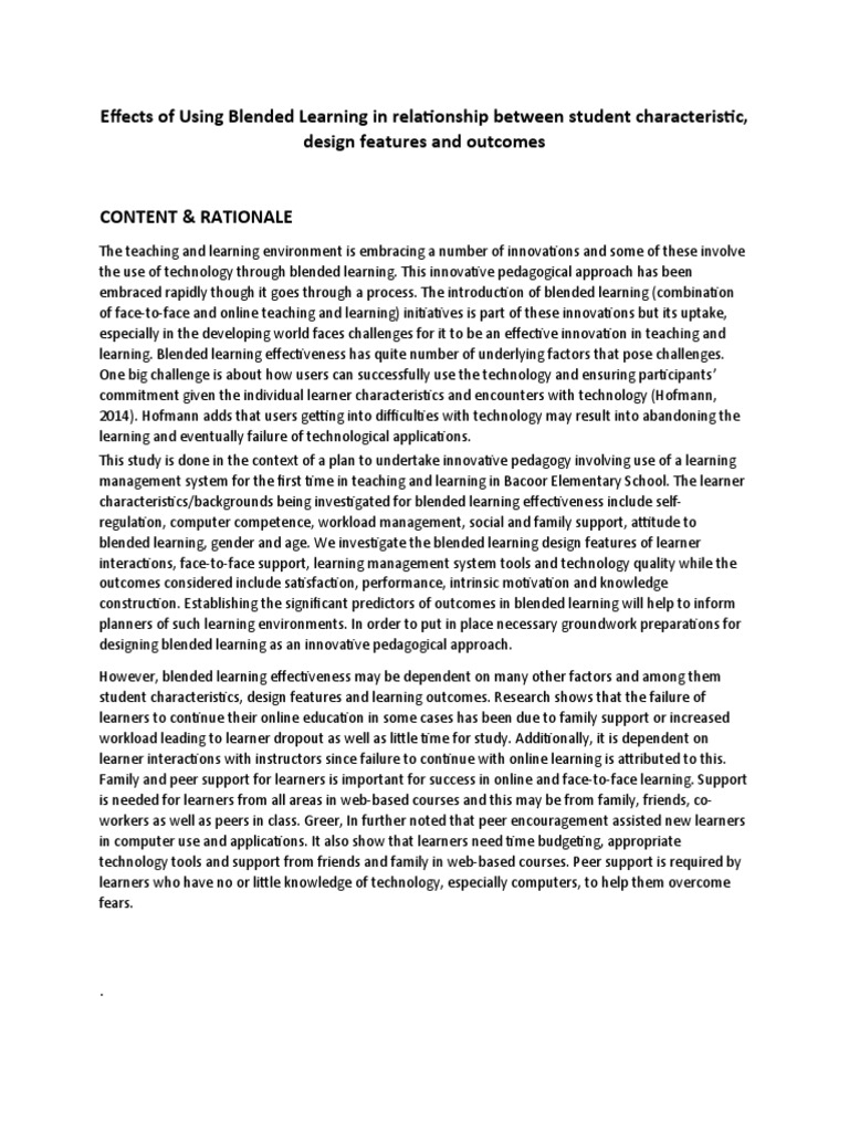 Effects of Using Blended Learning in Relationship Between Student ...