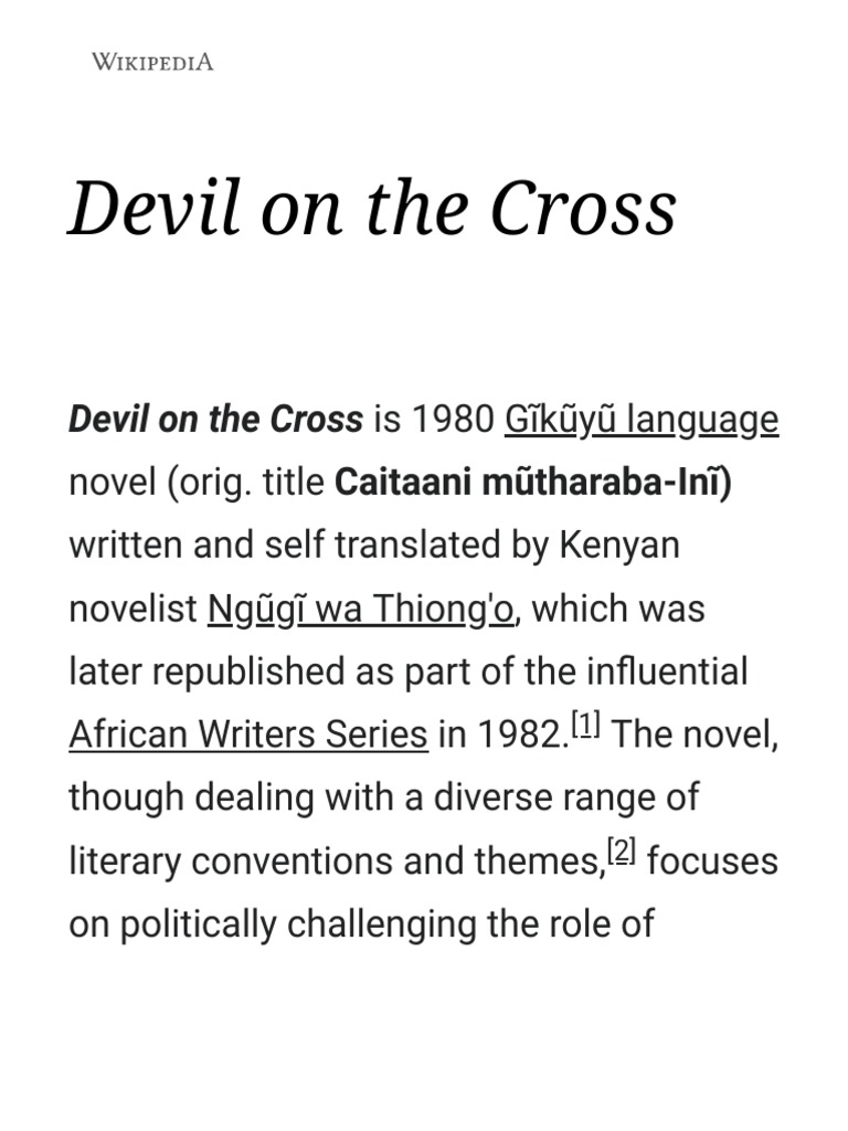 Devil On The Cross - Wikipedia | PDF