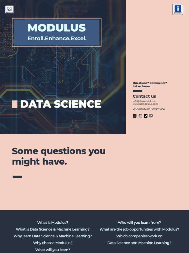 Brochure Modulus Final | PDF | Data Science | Machine Learning