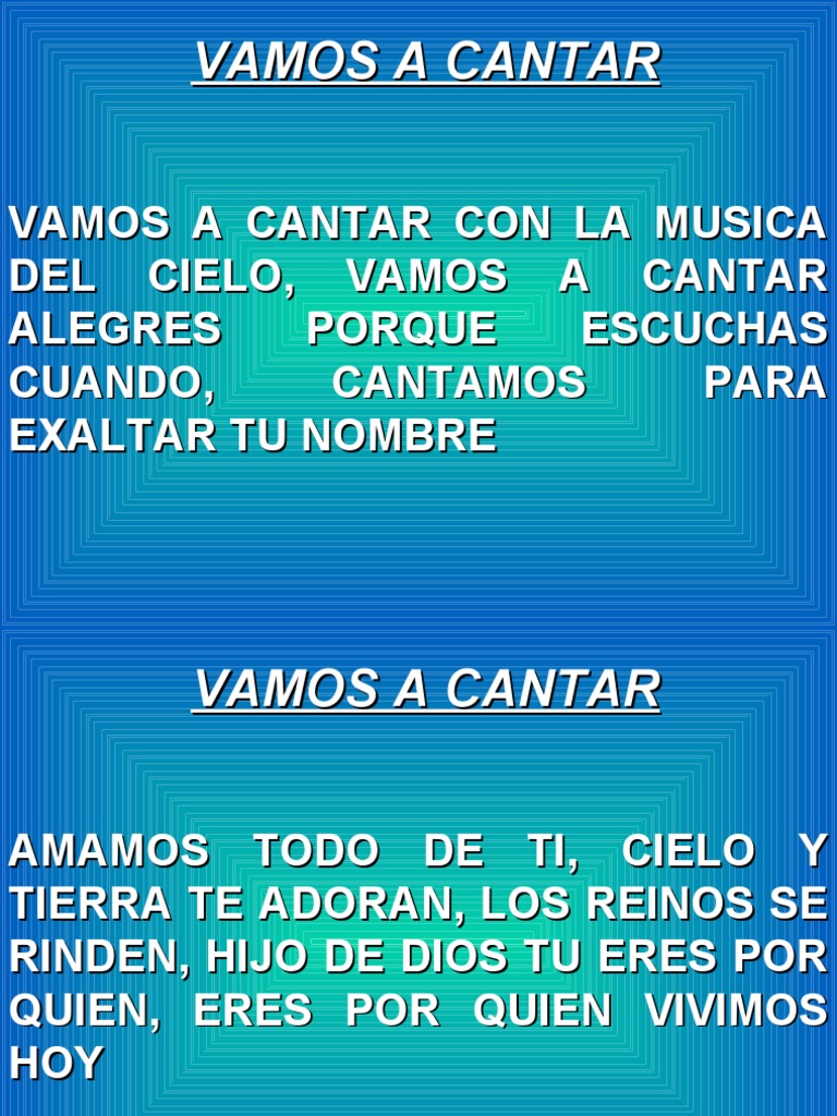 Letra de "Vamos a Cantar" | PDF