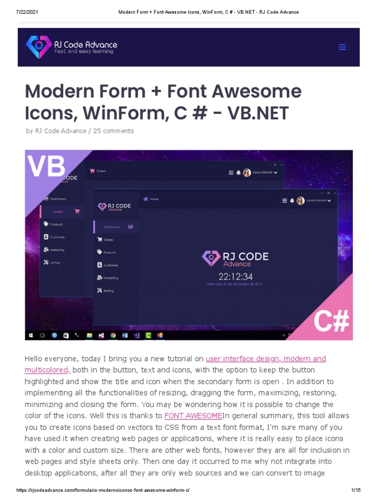 Modern WinForms with Font Awesome Icons | PDF | Visual Basic .Net ...