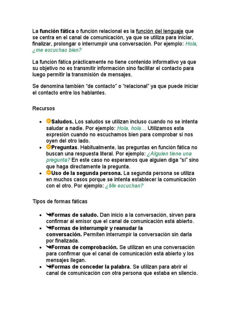 Qué Es Un Texto Con Función Fática | PDF | Comunicación humana ...