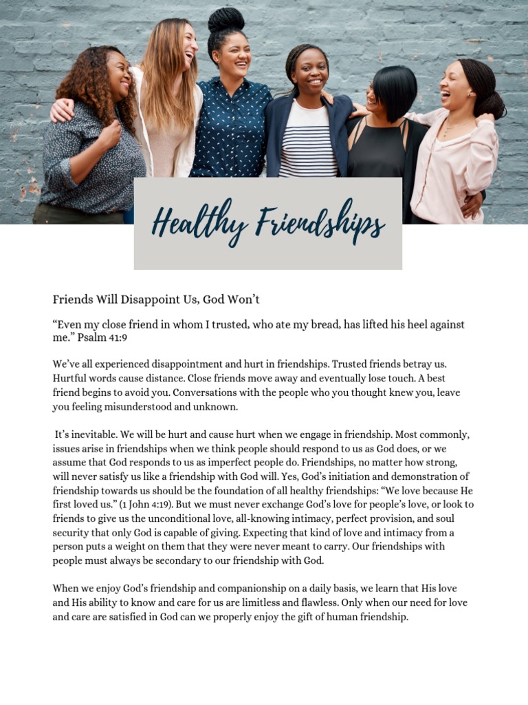 Healthy Friendships Handout 1 | PDF | Friendship | Forgiveness