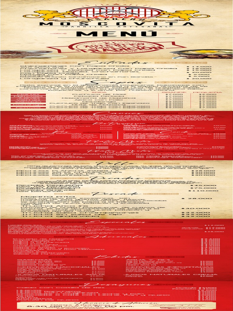 Menú de Carnes Asadas y Platos Tradicionales | PDF | Cocinando | Carne