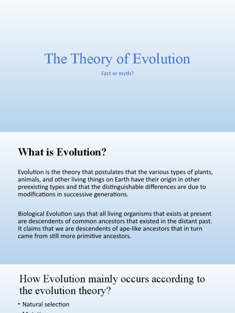 The Theory of Evolution | PDF